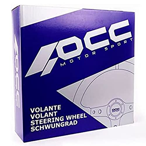 OCC MOTORSPORT FLAT BOTTOM STEERING WHEEL REVENGE MODEL ALCANTARA BLACK ARMS - CAR FLAT DISH STEERING WHEEL - 350MM (14 INCH)
