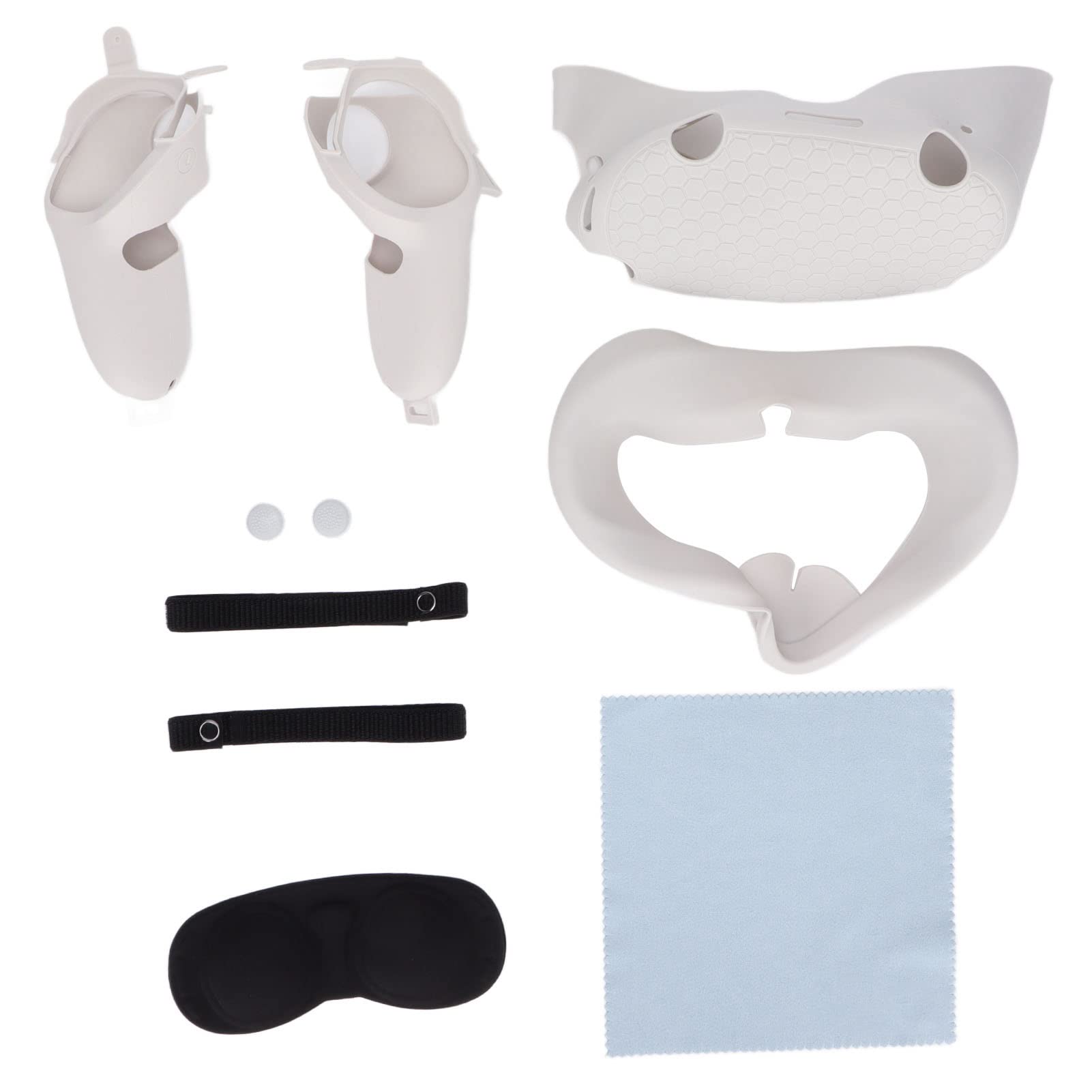 VR Glasses Silicone Accessories Set for Quest 2, VR Games Accessories Containing Host Protective Cover, Face, Handle Kit, etc. Ideal Replacement Parts Grey