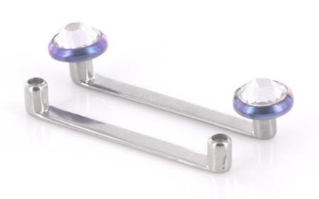 Painful Pleasures 14g Internally Threaded Flat Titanium Surface Barbell with 2mm Rise - 19mm ~ 3/4"
