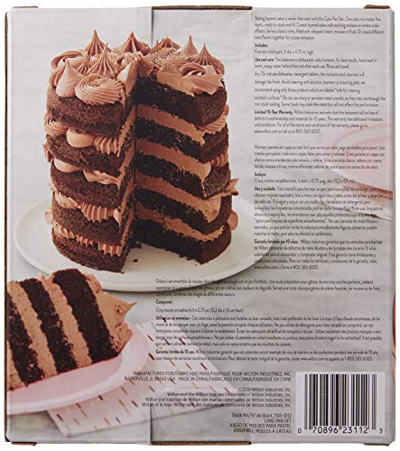 Wilton Easy Layers 5-Piece Layer Cake Pan Set, 6-Inch, Steel