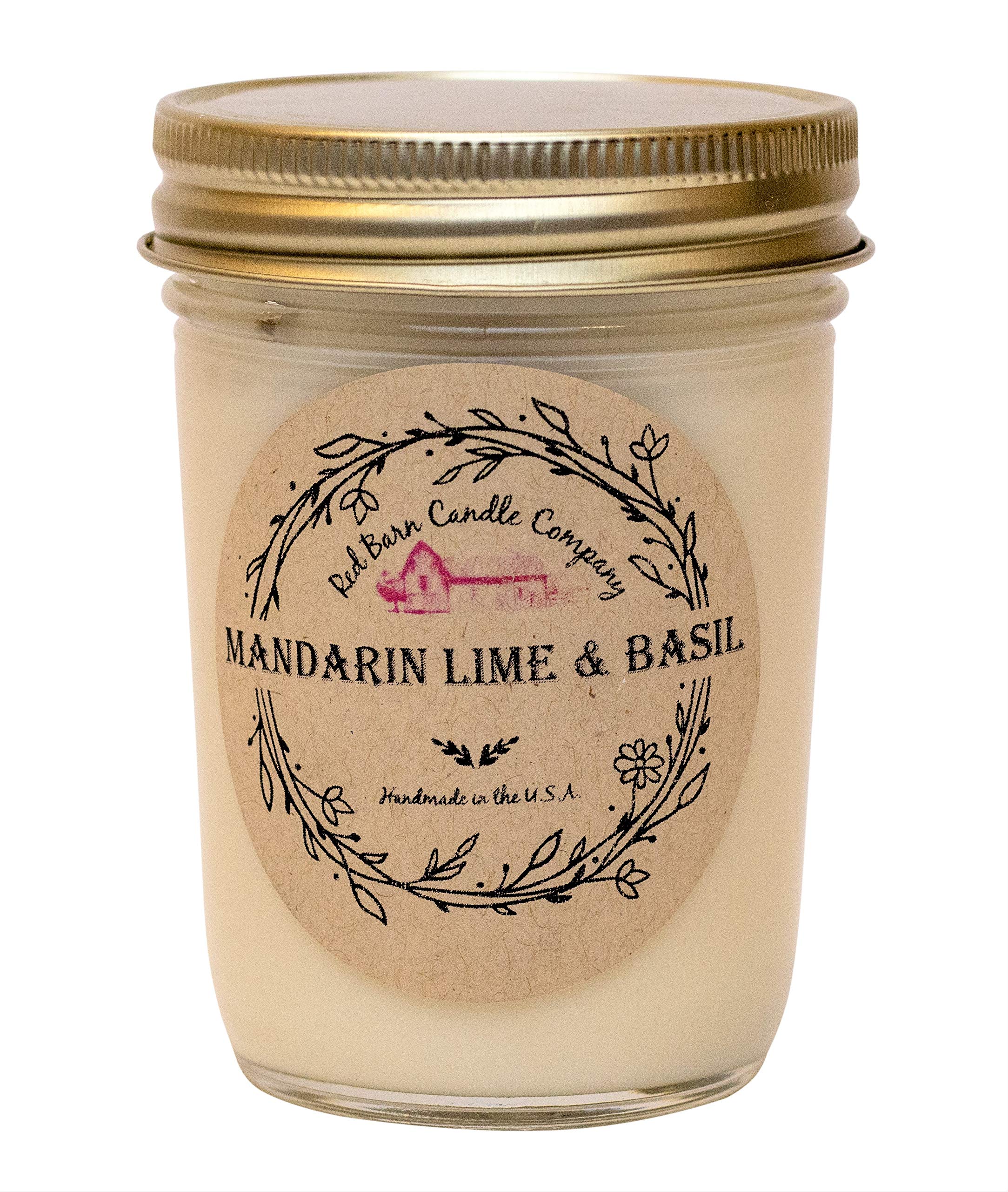 Red Barn Candles (8 oz) (Mandarin Lime & Basil)