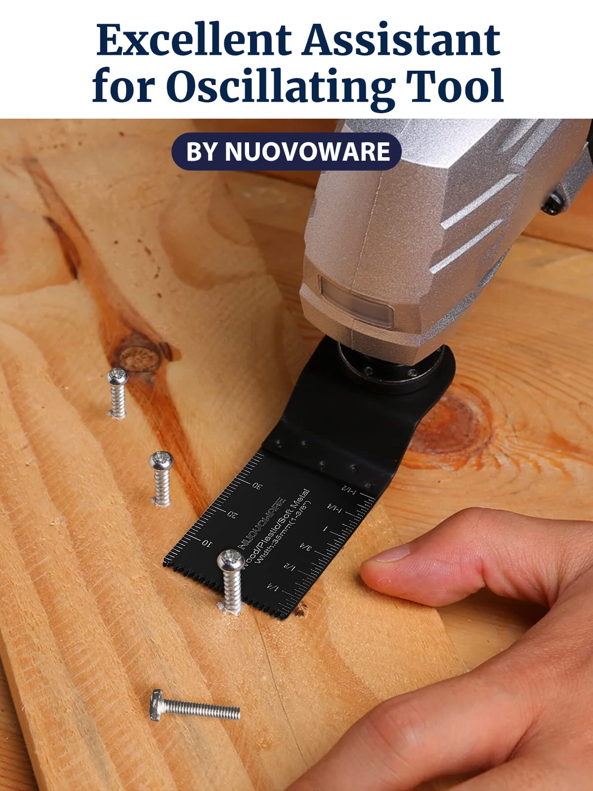Nuovoware Universal [20PCS] Wood Oscillating Saw Blades, 1-3/8” Metal Quick Release Multitool Kit Compatible with Fein Multimaster Craftsman Rockwell Bosch Ryobi Worksite