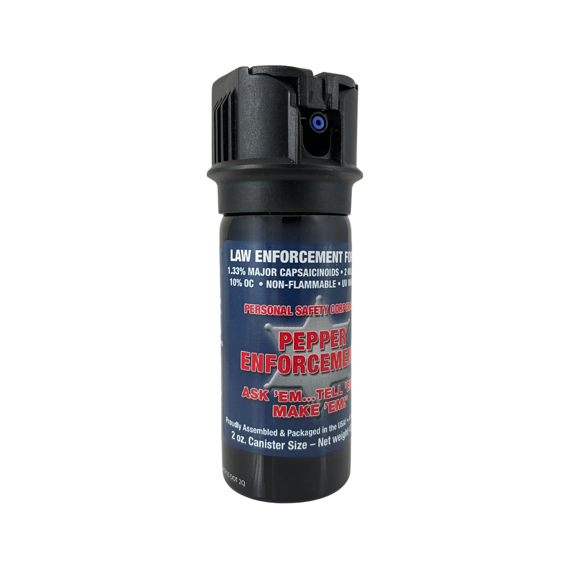 Pepper Enforcement 2 oz. Splatter Stream Pepper Spray with Belt Clip Holster - Maximum Strength 10% OC Police Formula with Marking Dye - Emergency Self Defense Personal Protection