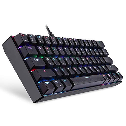 RGB Backlight Mechanical Keyboard 61 Keys Wired USB Ergonomics Gaming Keyboard with Anti-Ghost Keys