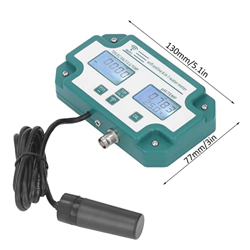 Water Quality Meter 6 in 1 PH TDS EC SG Salt Temperature Tester WiFi Connection Aquarium Thermometer for Environmental Water