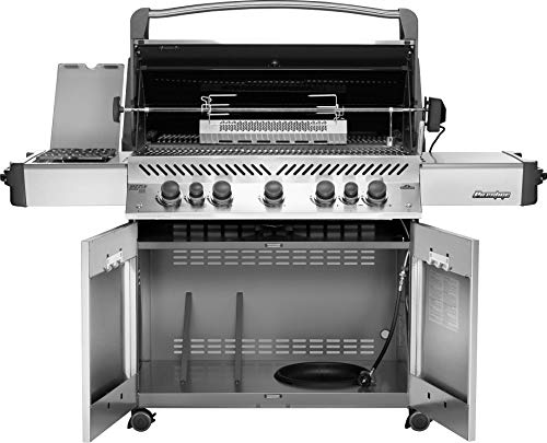 Napoleon P665RSIBPSS Prestige RSIB Propane Gas Grill, 665 sq. in + Infrared Side and Rear Burner, Stainless Steel