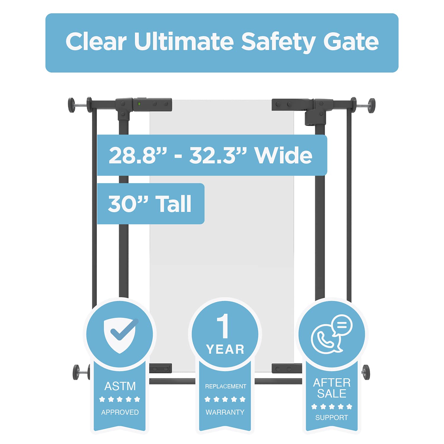 Perma Child Safety Perma Clear Ultimate Safe Step, Warm Black, Fits Openings 40.6" - 44.1" Wide