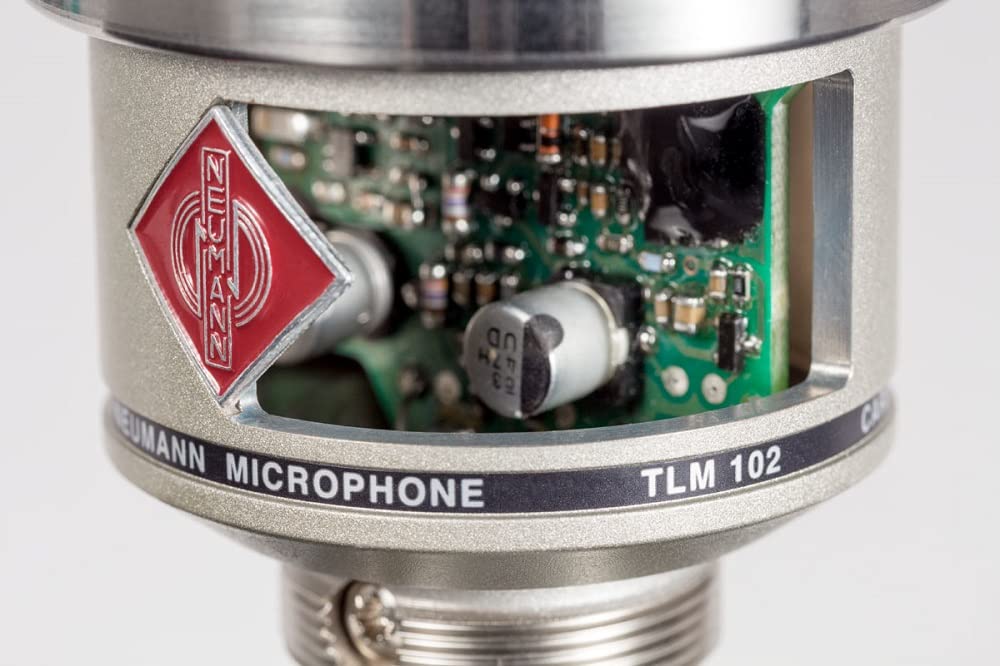 Neumann TLM 102 Studio Set - Cardioid Condenser Microphone Ideal for Home/Professional Studio Instrument Vocal Podcast Twitch recording - Nickel