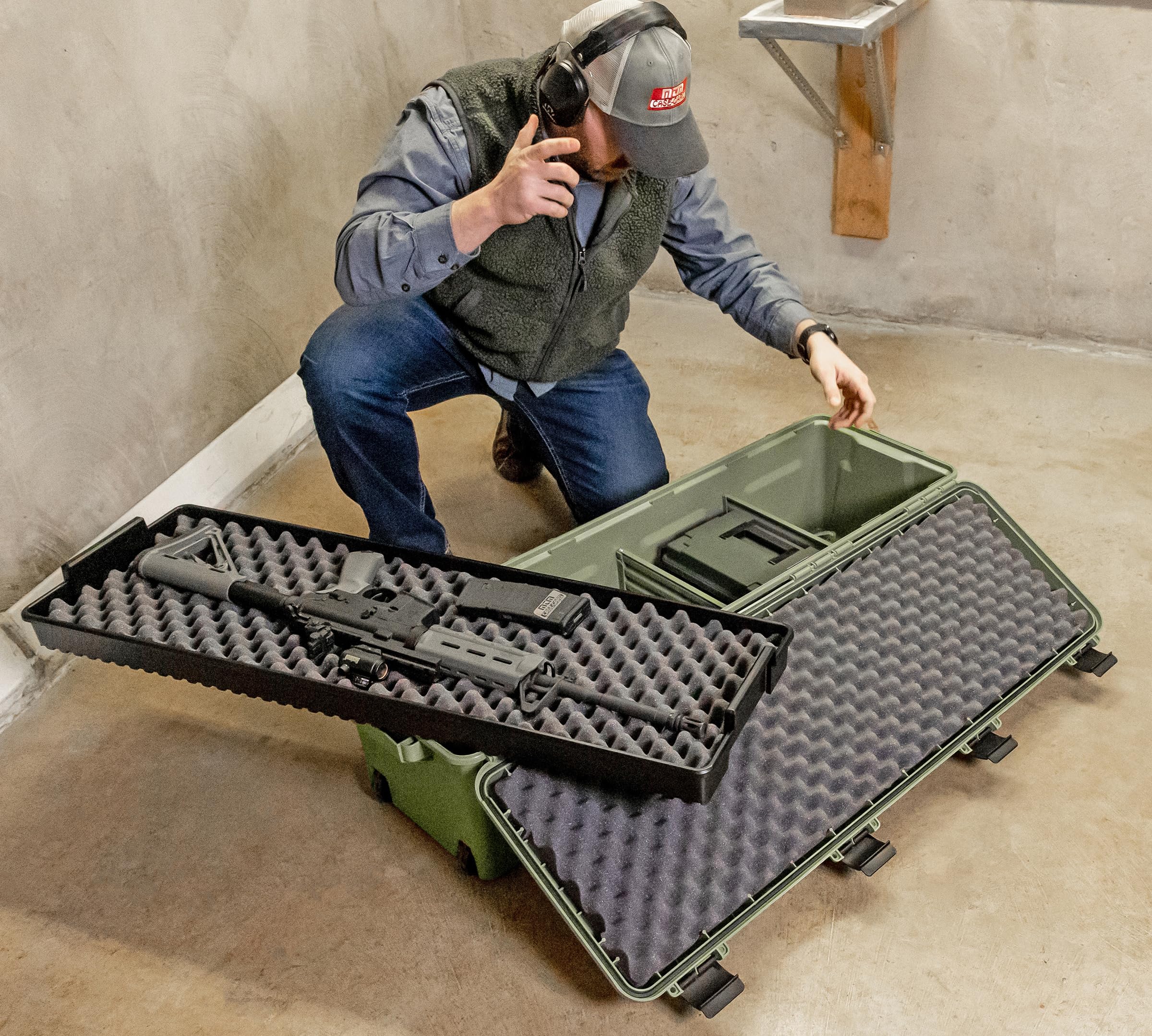 MTM TRC39 - Tactical Rifle Crate, Water-Resistant o-Ring Sealed, Four Strong snap latches, USA Made, Army Green