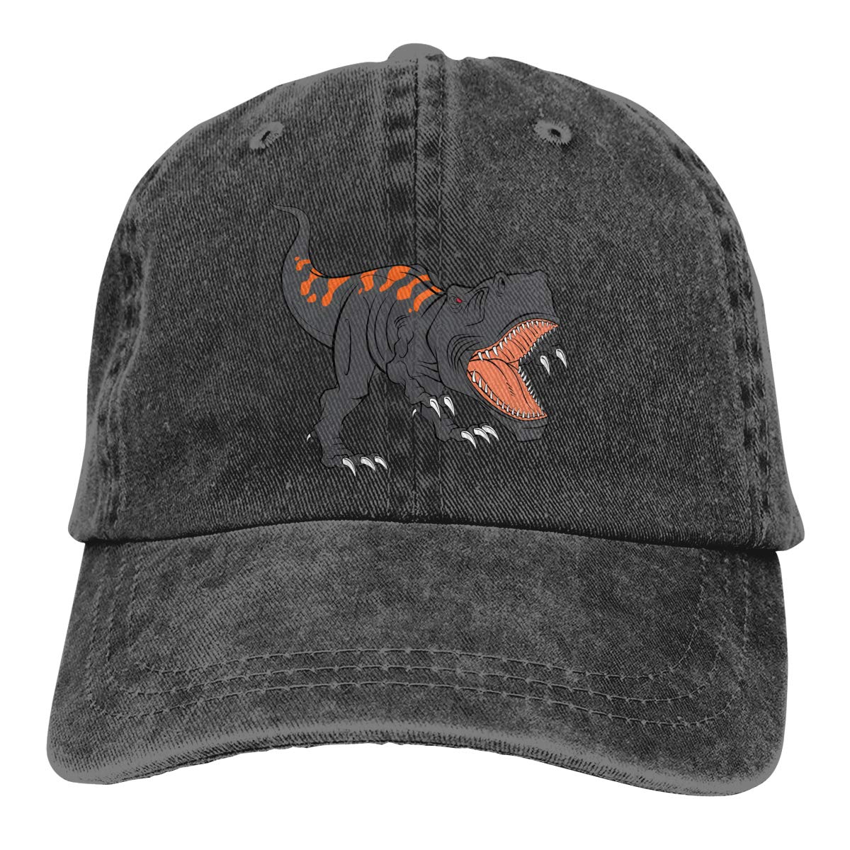 NVJUI JUFOPL Boys' Dinosaur Hat Washed Vintage T Rex Baseball Cap for Kids Black