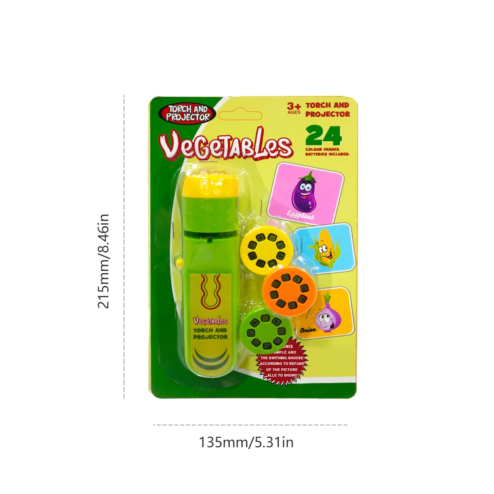 NOOLY Torch Projector Toy for Kids Flashlight Educational Toy 3 + Years Old TYWJ-01 (Vegetables and Fruits) U004