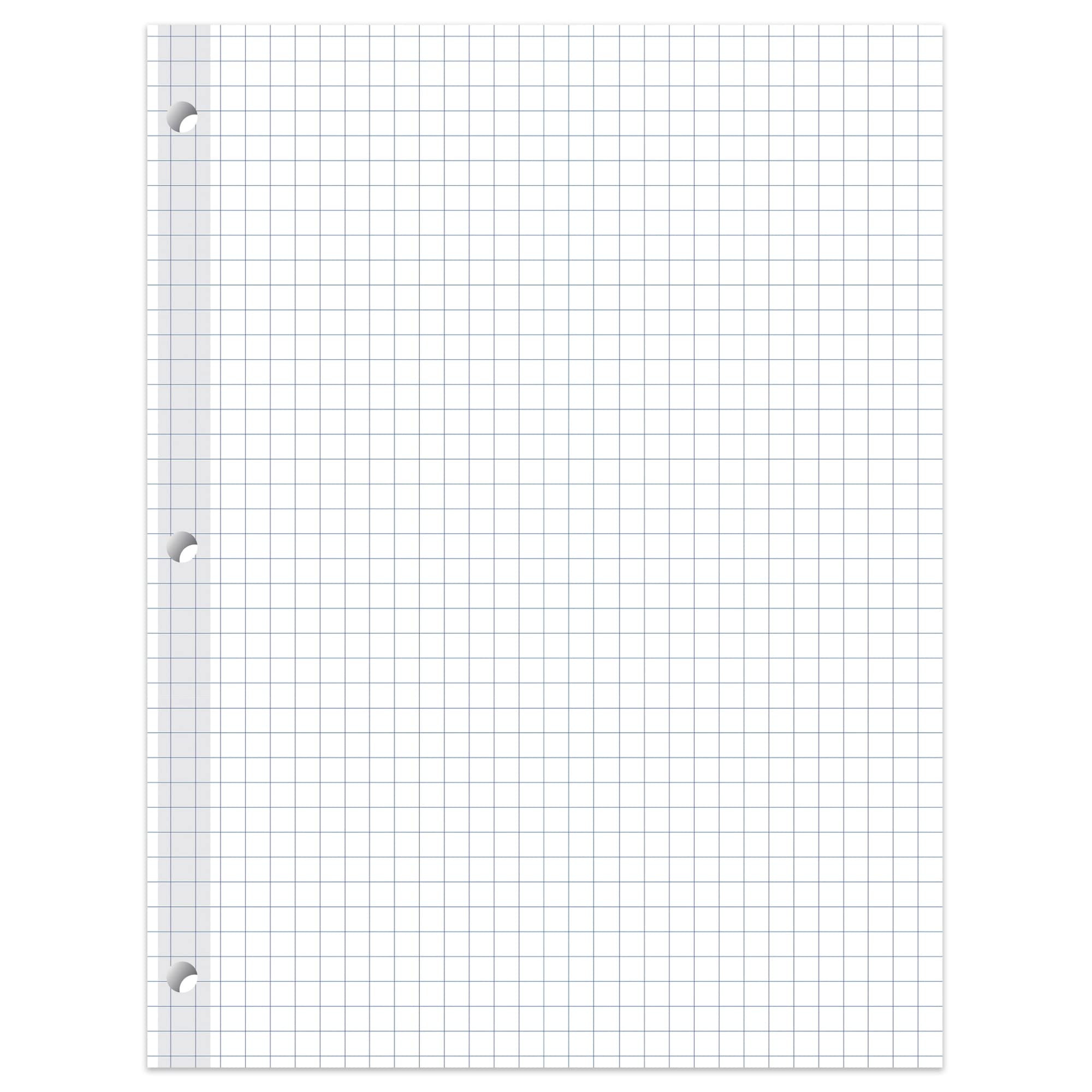 Office Depot® Brand Reinforced Filler Paper, 8" x 10 1/2", 16 Lb, Quadrille Ruled, White, Pack of 100