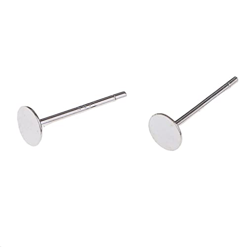 Milageto 20pc Sterling Silver Earrings Stud Posts with Stud Earring - Sliver, 6mm, 6mm