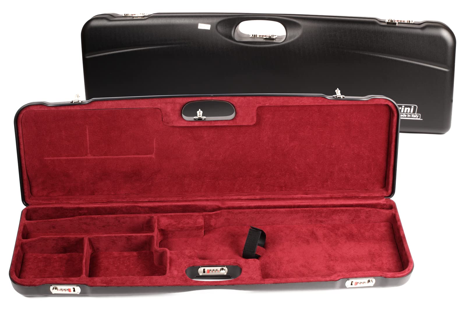 Negrini Cases 1657LR/5163 Luxury Shotgun Case for High Rib/1 Gun/1 Barrel up to 36-Inch/ABS/Barrel Vertical with Forend Off, Blue/Blue