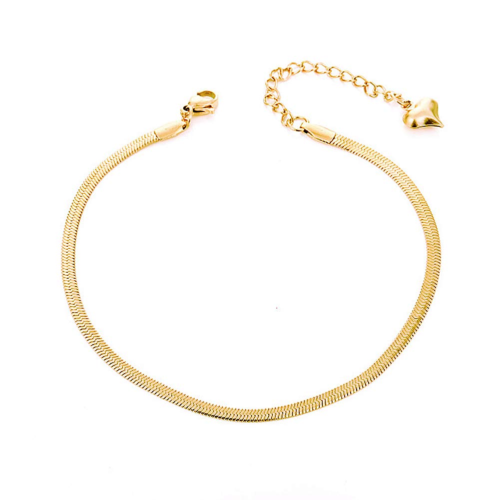 QJLE Gold Anklets for Women Waterproof,18K Gold Plated Womens Anklet Ankle Bracelets for Women Summer Beach Jewelry