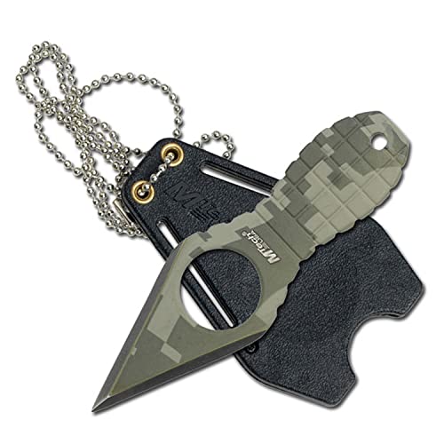 MTech USA β Fixed Blade Knife β Neck Knife β Green Camo Coated Blade and Handle, Full Tang, Nylon Fiber Sheath w/ Pocket Clip/ Chain - Hunting, Camping, Survival, Tactical, EDC β MT-588DG