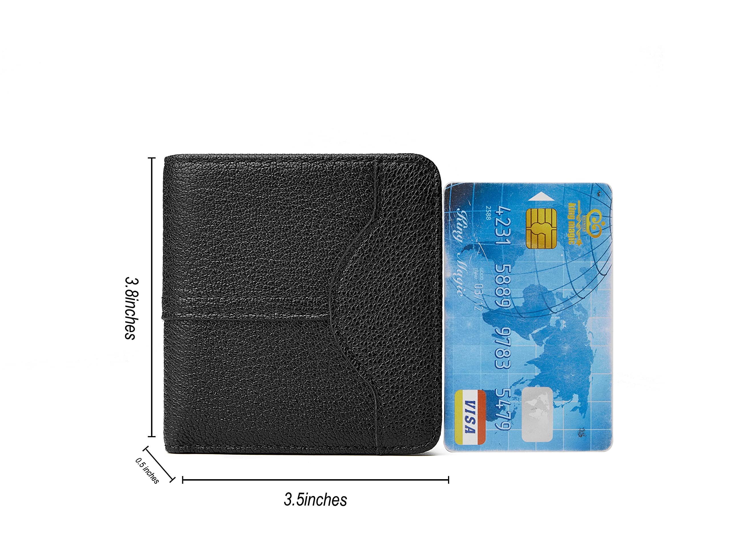 Small Leather Bifold Wallet For Women Black+Large Lightweight Nylon Tote Bag for Women Blue