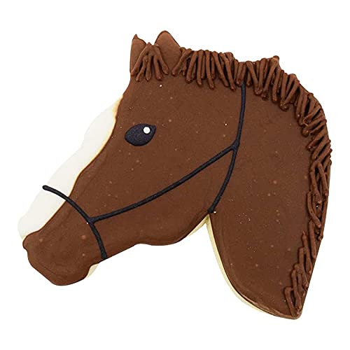 Western Horse Cookie Cutter 2 Piece Set from The Cookie Cutter Shop - Horseshoe & Horse Head Cookie Cutters β Tin Plated Steel Cookie Cutters