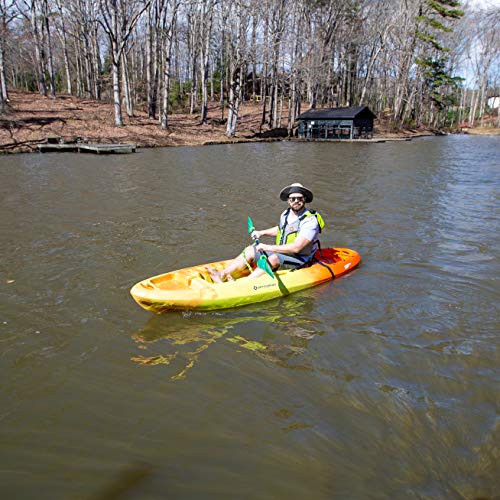 Perception Kayaks Zip 9.5 | Sit on Top Kayak | Stable and Fast | Multiple footrests | 9' 6" | Blaze
