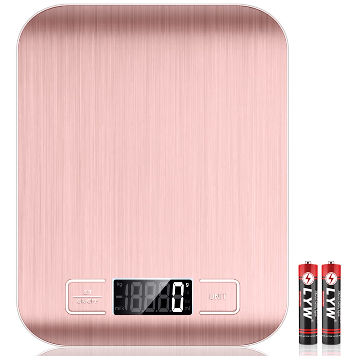 Mik-Nana Food Scale Pink, 11lb Digital Kitchen Scales Weight Ounces and Grams for Weight Loss Cooking Baking, 0.1oz/1g Precision