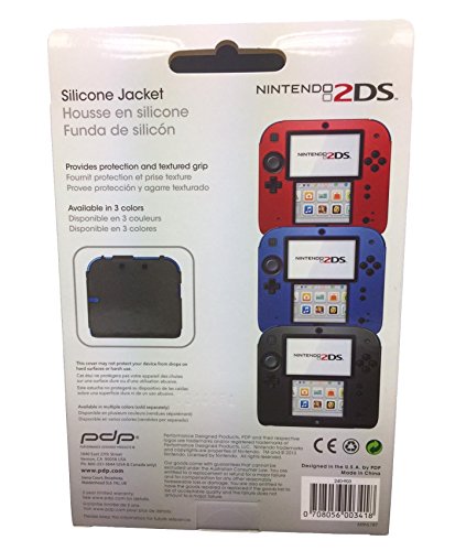 PdP Silicone Protective Case Compatible with Nintendo 2DS – Non-Slip Textured Grip Nintendo 2DS Case – Full Front and Back Protection 2DS Non-Screen Protector – Cute and Modern Colors (Blue)