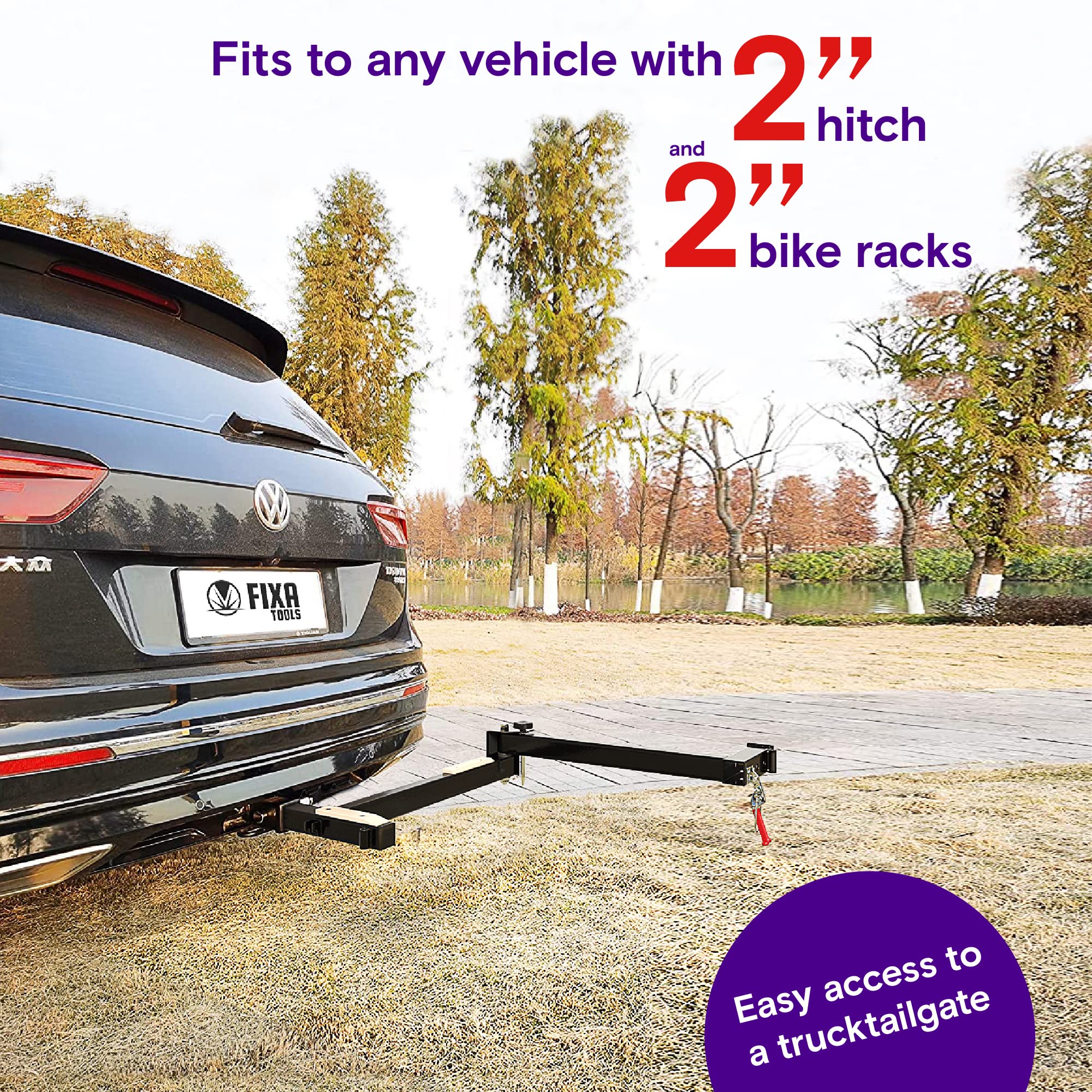 Swing-Away Bike Rack Adapter for 2β Hitch Receivers Bike Carrier Pivoting Arm Easy Access to Tailgate