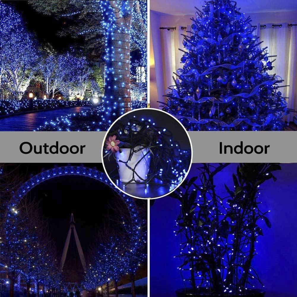 NXWVPC Weillsnow Blue Christmas Lights, 200 LED Mini Tree Lights, 82ft 29V UL Certified Indoor & Outdoor String Lights for Halloween, Christmas Tree, Party, Patio, Garden, Decor(Blue)