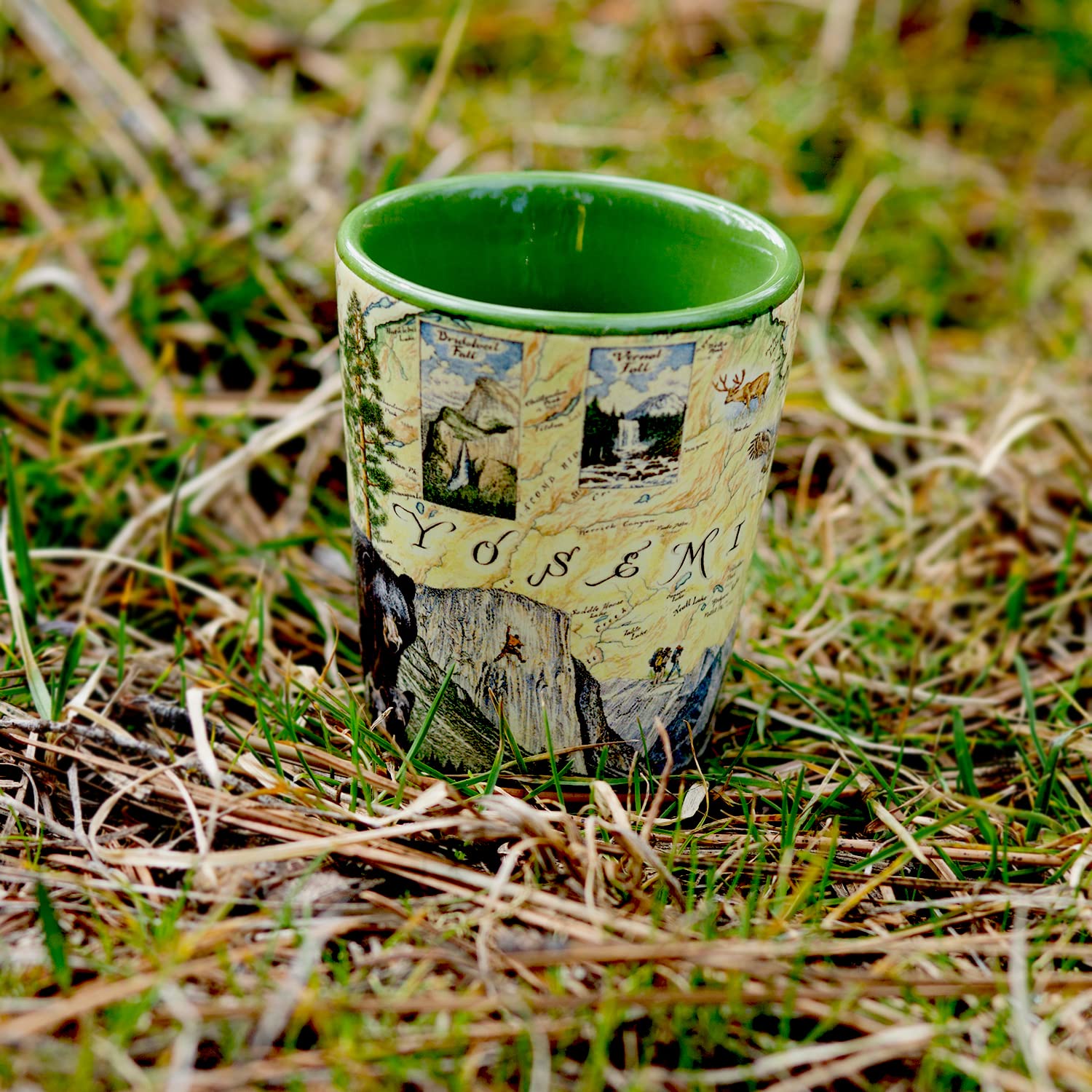 Xplorer Maps Yosemite National Park Map Ceramic Shot Glass, BPA-Free - For Office, Home, Gift, Party - Durable and holds 1.5 oz Liquid