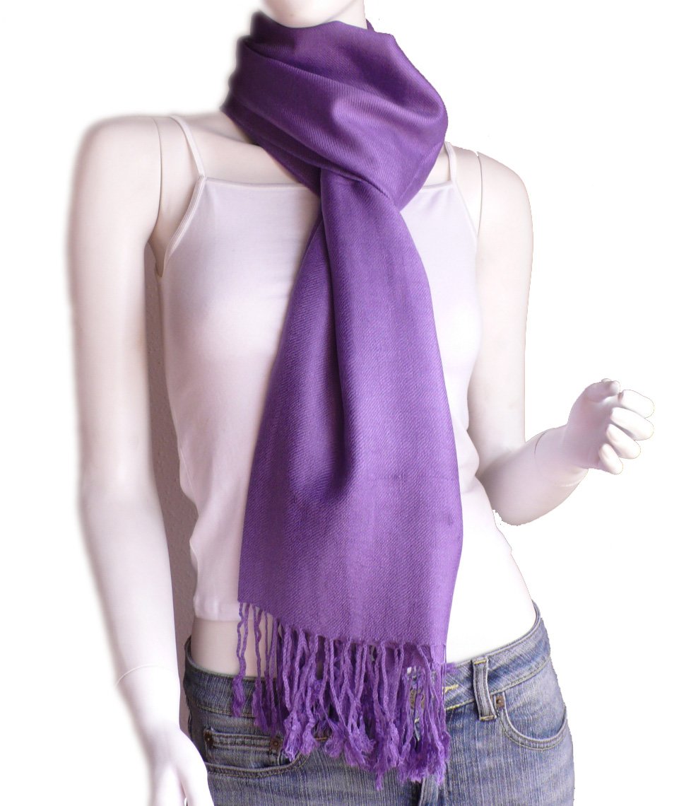 New Best Soft 100% Pashmina Scarf Shawl Wrap Stole (Dr. purple)