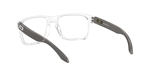 Oakley Men's Ox8156 Holbrook Rx Square Prescription Eyeglass Frames, Polished Clear/Demo Lens, 56 mm