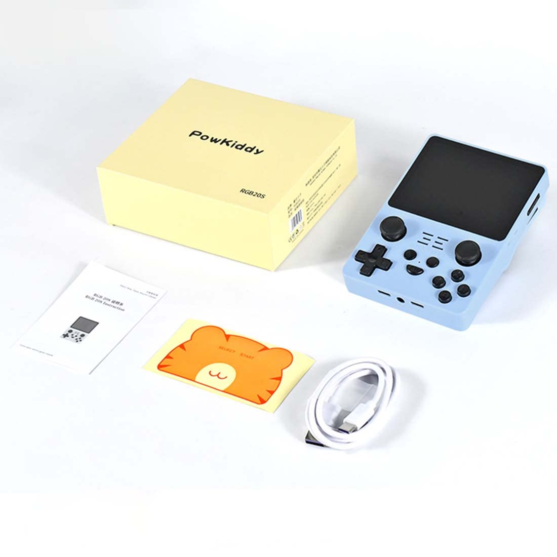 ZOSTER Powkiddy RGB20S Handheld Game Console Portable Retro Built in 20,000 Games 16G+128G 3.5 Inches IPS Screen Open Source System Arcade Game Console Toy Gift for Kids Adults