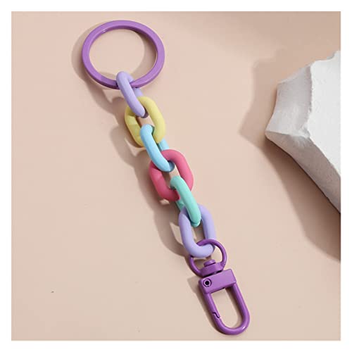 Unisex Keychain Acrylic Plastic Chain Keychain Keyring Ladies Handbag Pendant Accessories Friendship Gift (Color : E3824, Size : One Size)