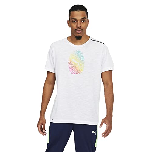 PUMA Men's Out Athletics Thumbprint Tee, White, Large