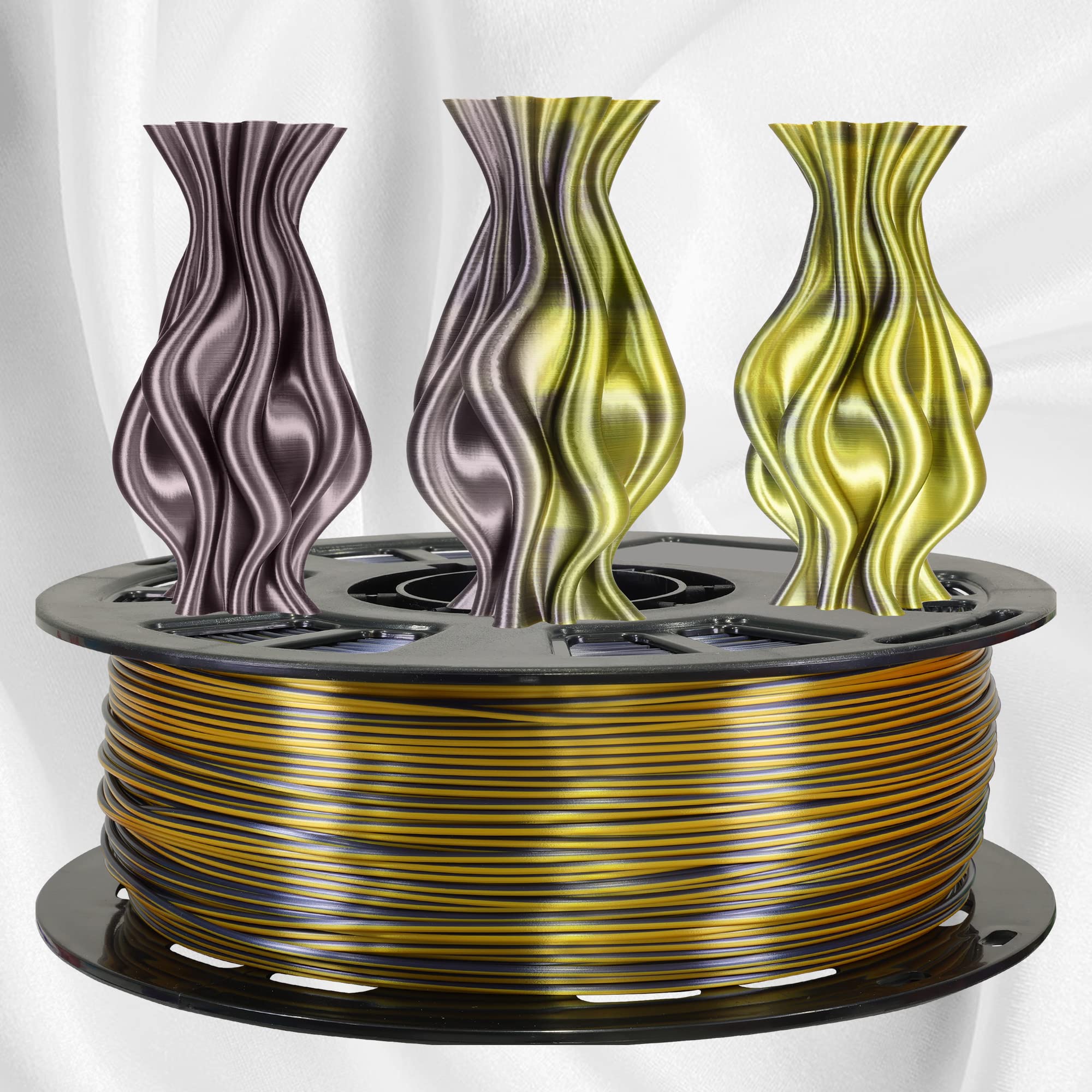 OEM MIKA3D 24 Colors 1.75mm Silk Shiny PLA Filament Bundle Pack, 24 Silk Shiny Luster Beautiful Bright Colors, Each Spool 0.25kg, 24 Spools Packed, Total 6Kg 3D Printer Filament