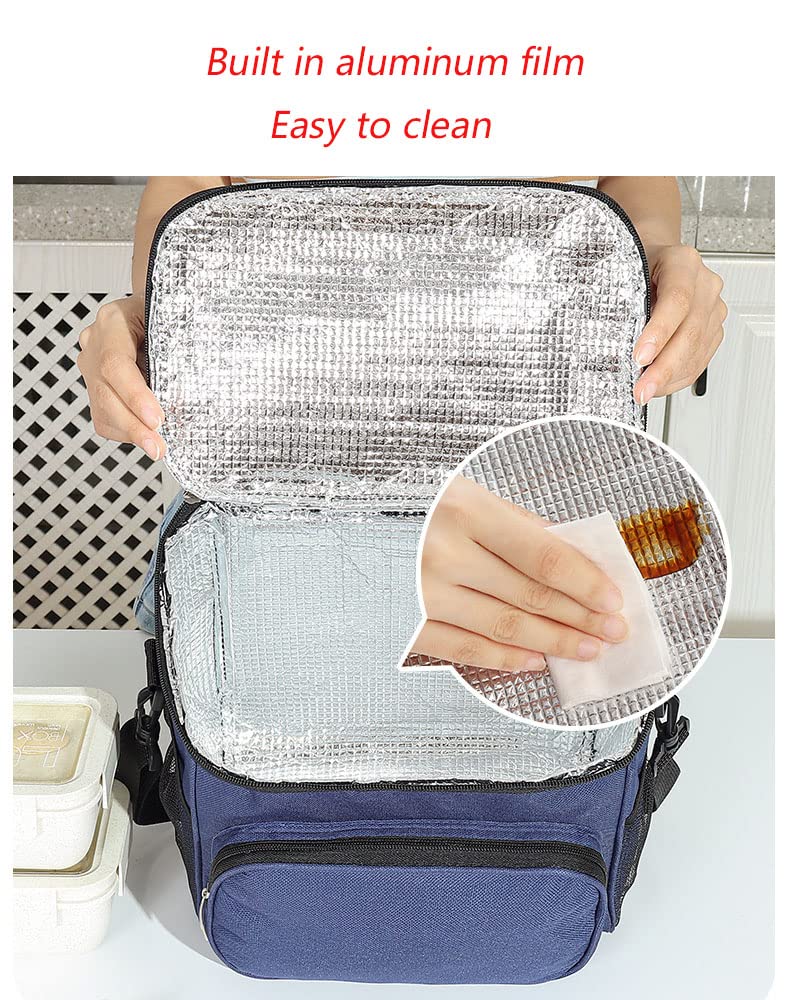 MTUERANC Lunch Bag Bento Bag Women/Men Insulated Lunch Box Lunchbox, Adults Lunch Tote, Reusable Leakproof Bento Box Cooler Bag with Adjustable Shoulder Strap for Work Office Picnic(Red)