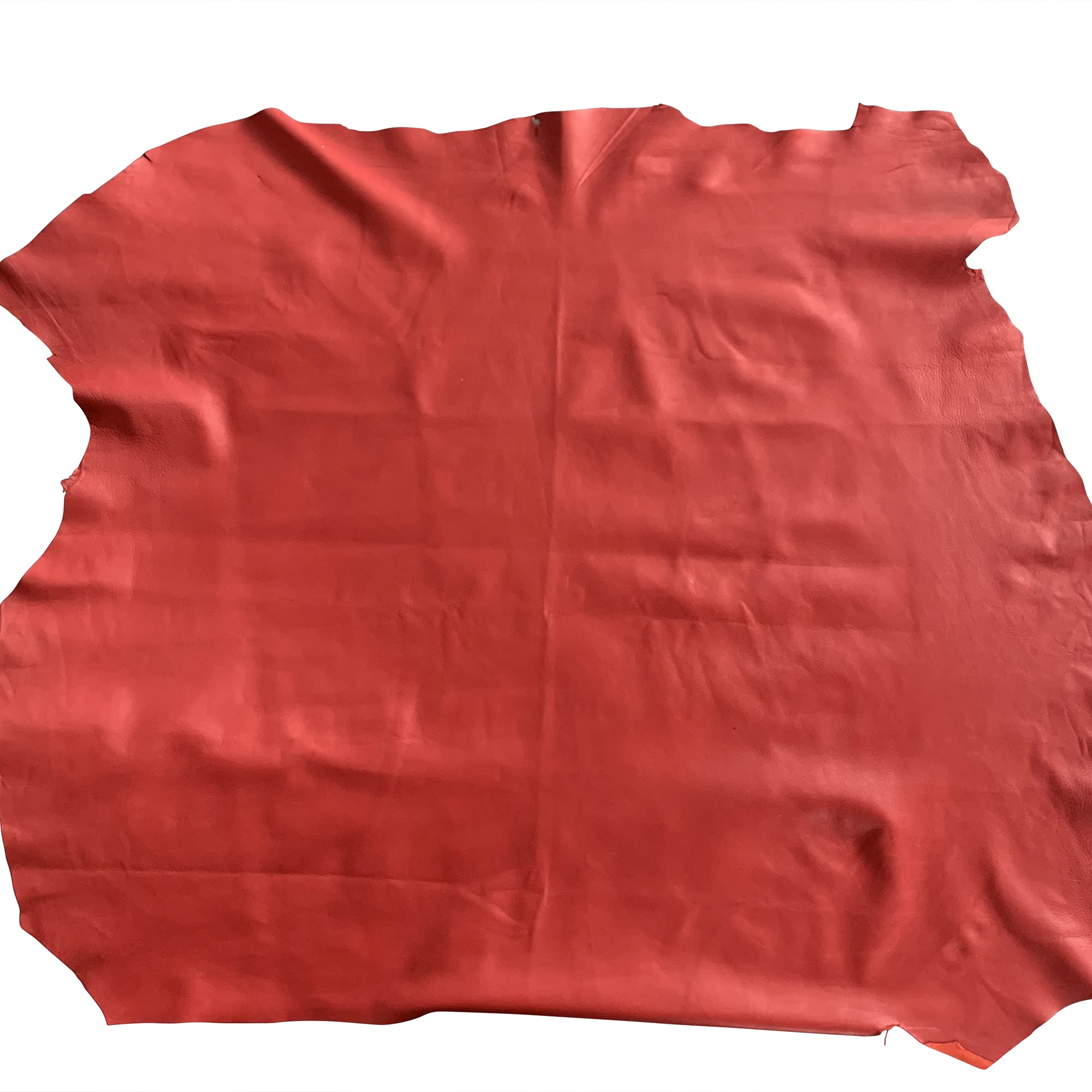 Quality Leather Hide - Red Color - Genuine Lambskin Craft Material - 5 sq ft AVG 26¨x 24¨ Longest and widest - Sewing Projects - Upholstery Fabric Supply - Leather Treasure Shop