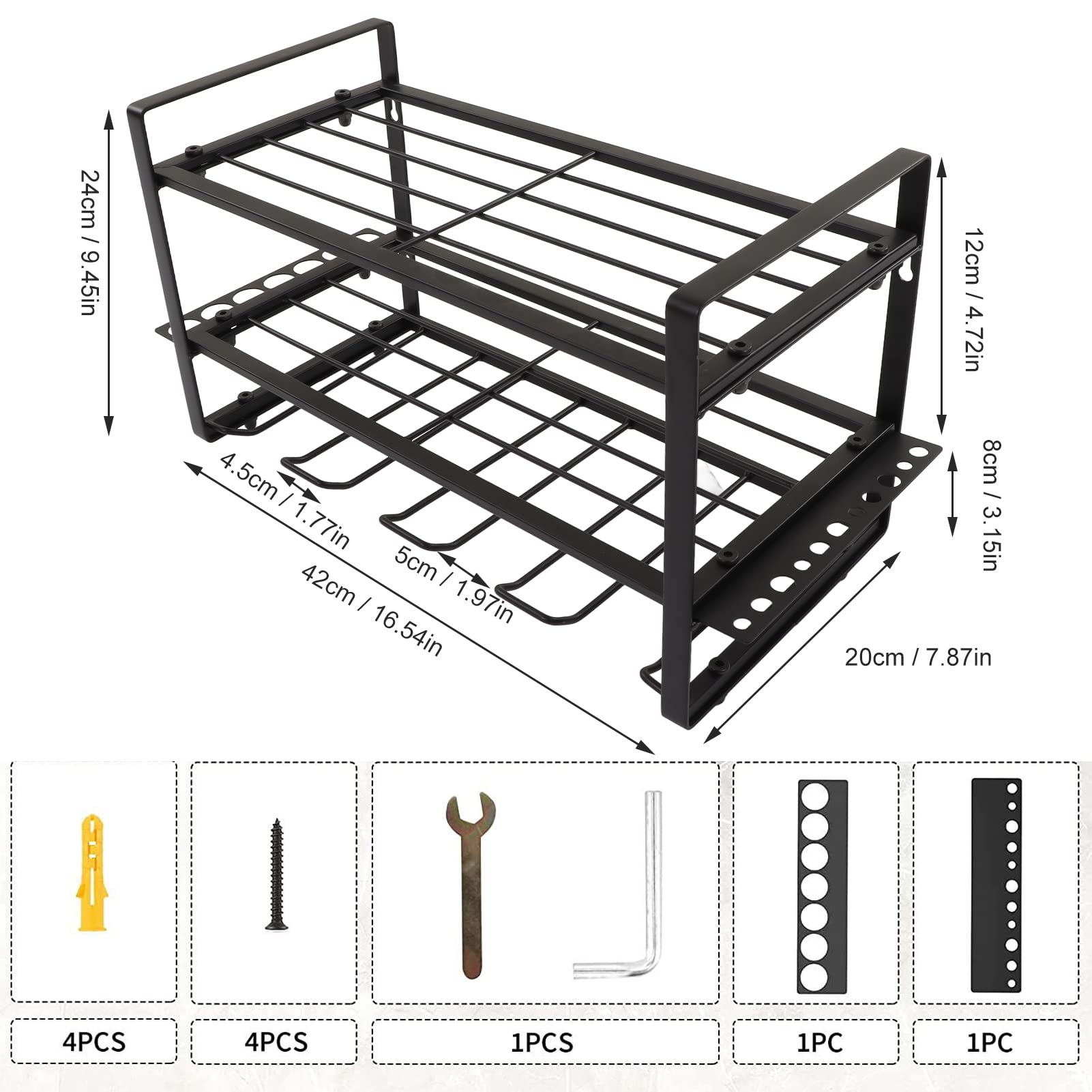 Wall Mounted Power Tool Organizer Electric Drill Tool Holder Cordless Drill Shelf Support for Tool Storage Drill Storage