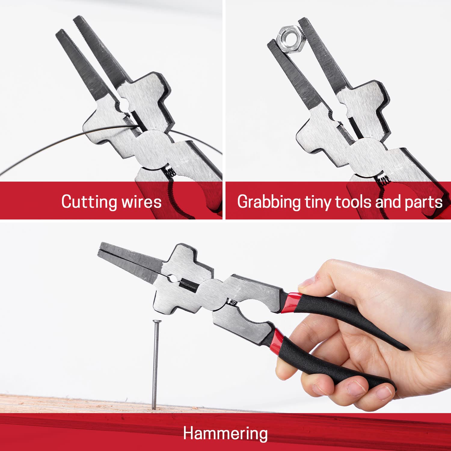 WISEPRO Drop Forged MIG Welding Pliers,8 Inch Multi-Purpose Welding Plier for Cutting Welding Wires,Hammering and Removing Spatters