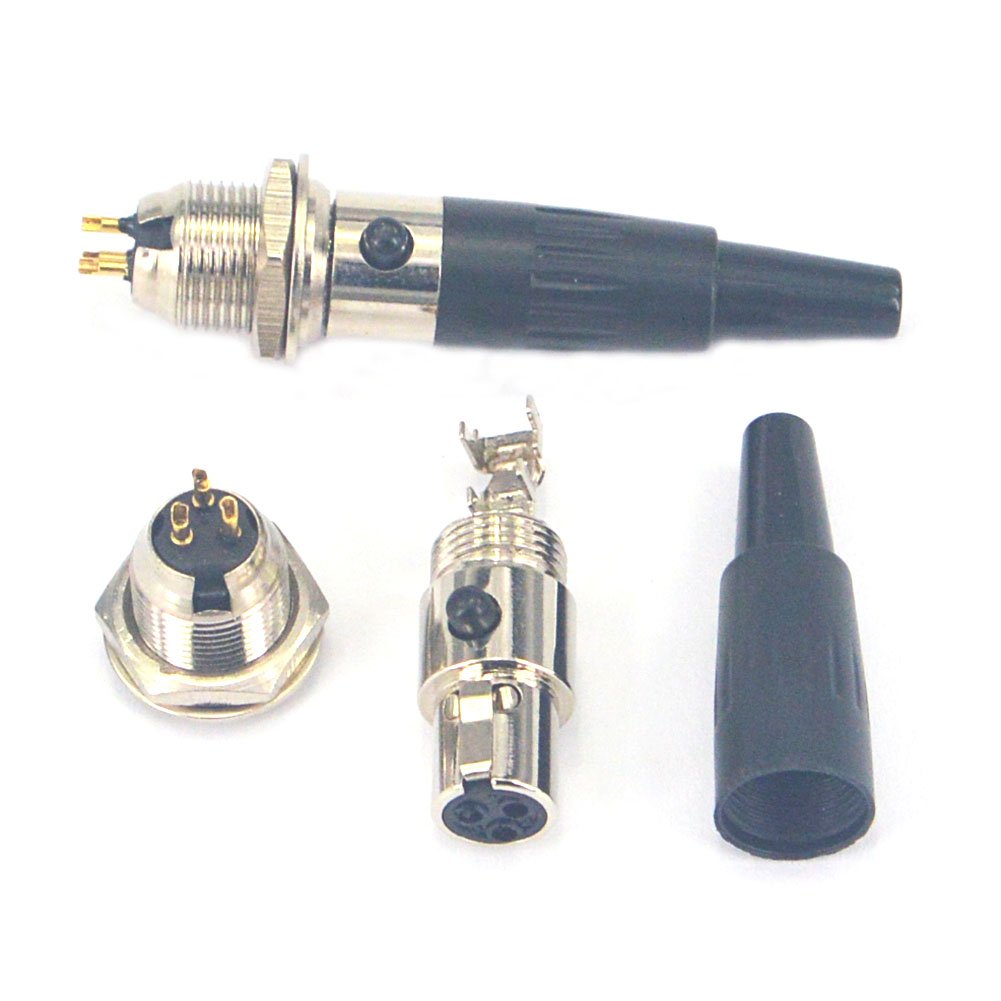 onelinkmore DIY 3 Pin Mini XLR Connector TA3F Audio Microphone Adapters with Plug Chassis Mount Mini XLR Jack 3 Pin Mini XLR Cable Ends Replacement F-Plug Audio Socket for Pro Microphones 2 Sets