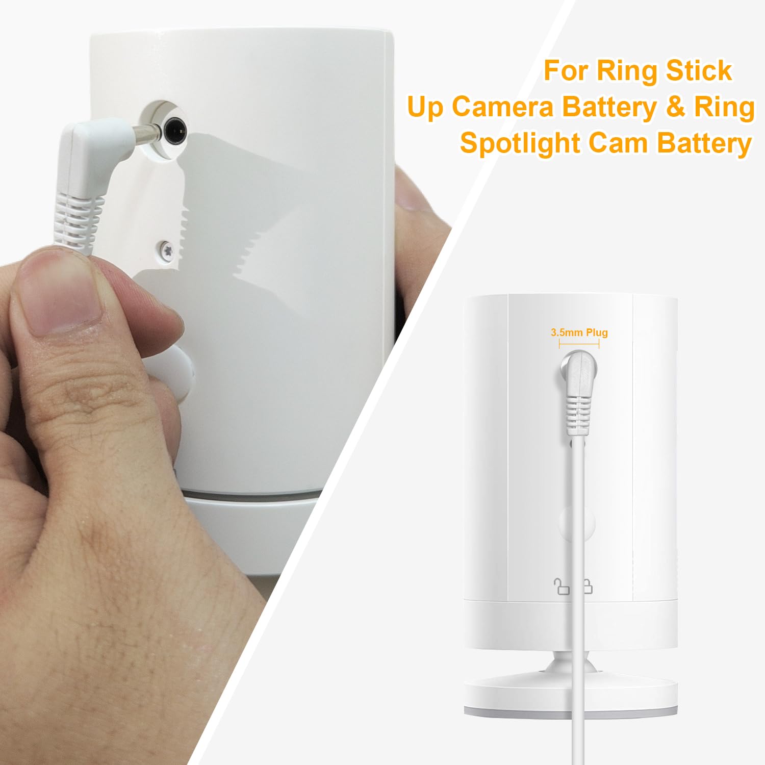 Ring Camera Solar Panel, Compatible with Ring Stick Up Cam Battery, Ring Spotlight Cam Battery, Not for Spotlight Plus/Pro, Waterproof, 6W Fast Charging, DC3.5mm Plug (3Pack)