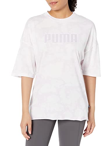 PUMA Women's Summer All Over Print Tee, Lavender Fog, Small