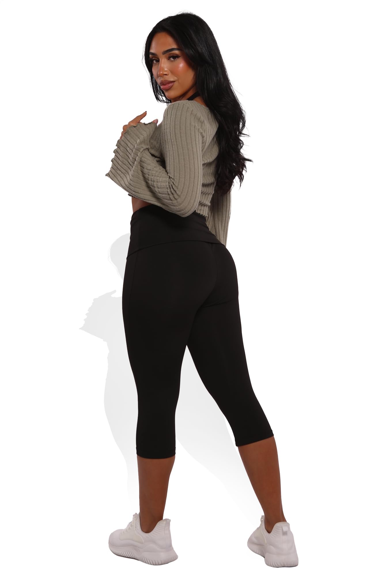 ShoSho Womens High Waist Tummy Control Butt Sculpting Leggings Athletic Workout Yoga Pants with Side Pockets Lightning Print Black/White Large