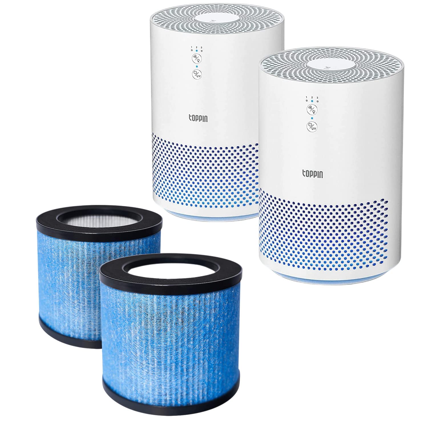 TOPPIN HEPA Air Purifiers for Home Bedroom and Air Filter Replacement TPAP002 1 Pack