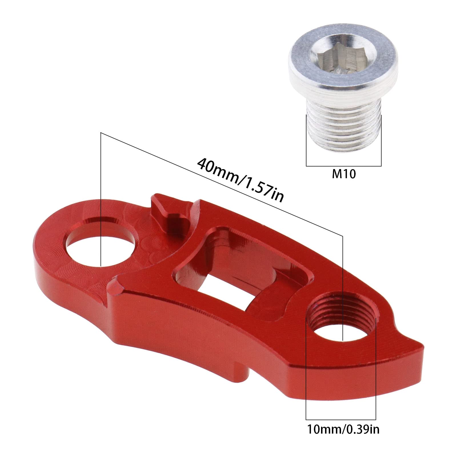 SING F LTD MTB Bike Rear Derailleur Link Hanger Extender Frame Tail Hook Adapter Tool Red Aluminum Alloy Compatible with Flywheel Mountain 40T/42T/46T/50T/56T
