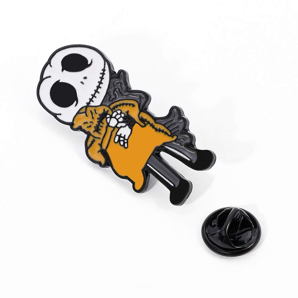 Night Before Christmas Series Enamel Pin - Creative Cute Oogie Boogie Jack and Sally Brooches Badges Gifts for Fans, Cartoon Pin for Backpack Bag Hat Collection (Jack A)
