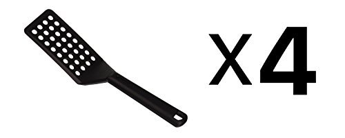 Norpro Beveled Heat Resistant Nylon Spatula w/Drain Holes, Black 97 (4-Pack)