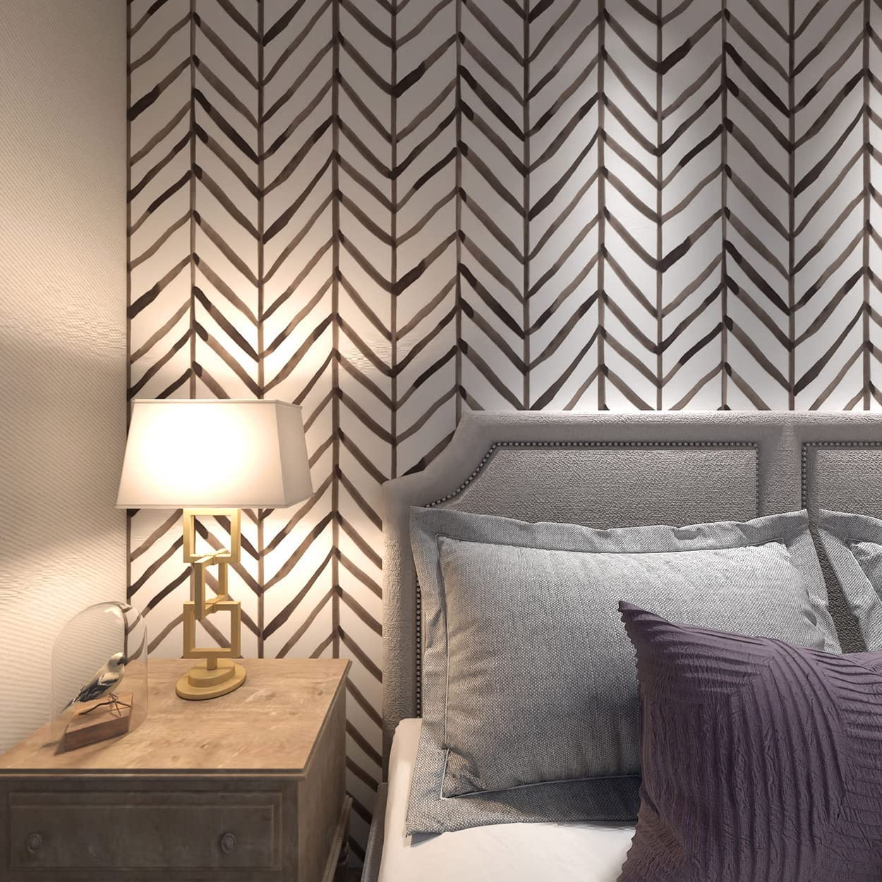 Naphite Black and White Wallpaper Peel and Stick Wallpaper for Bedroom Bathroom Self Adhesive Removable Wallpaper Boho Contact Paper for Cabinets Modern Stripe Wallpaper Vinyl Waterproof 17.7βΓ118β