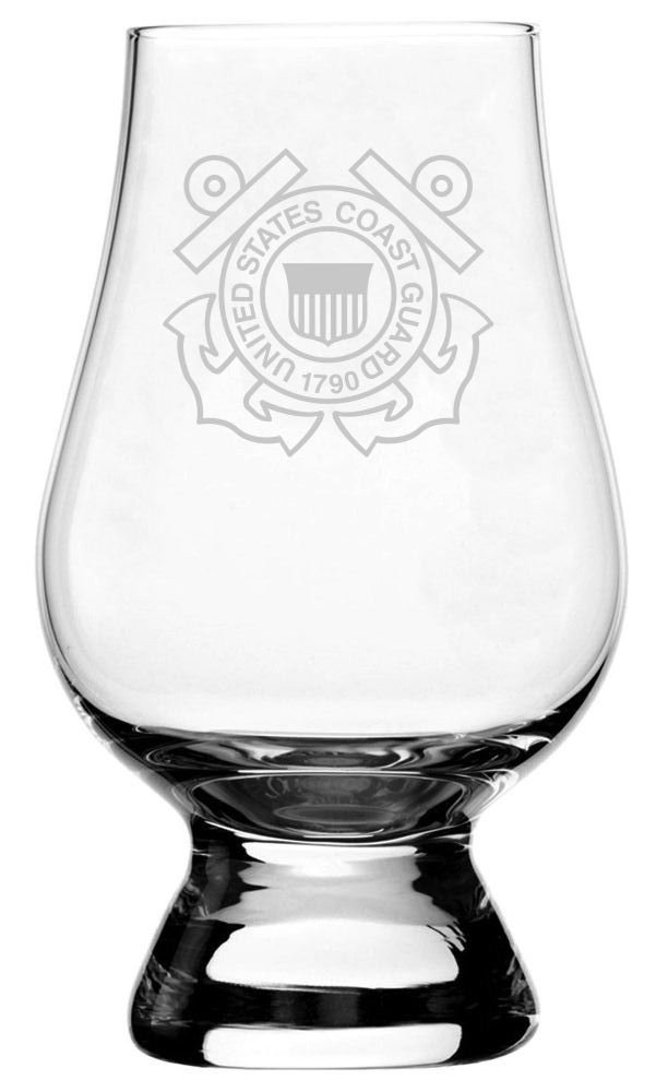 United States Coast Guard Etched Crystal Whisky Glass Compatible with The Glencairn Glass Accessories