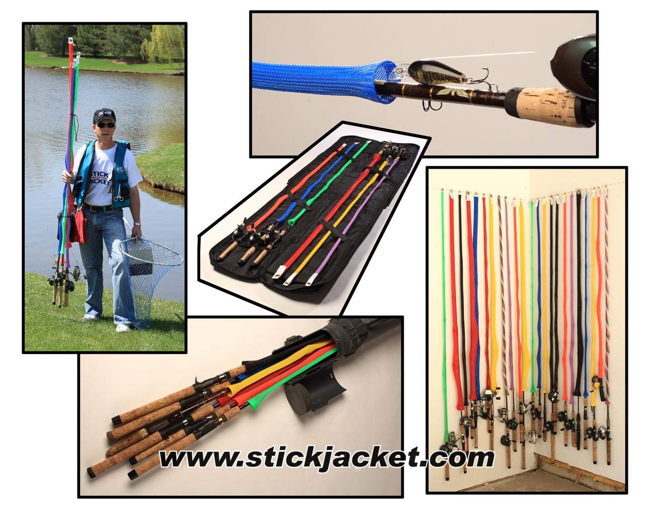 RITE-HITE Orin Briant Stick Jacket Fishing Rod Covers - Ltd Casting Stick Jacket, Comes in a Variety of Colors; Keeps Your Rod Safe and Tangle Free (Contusion)
