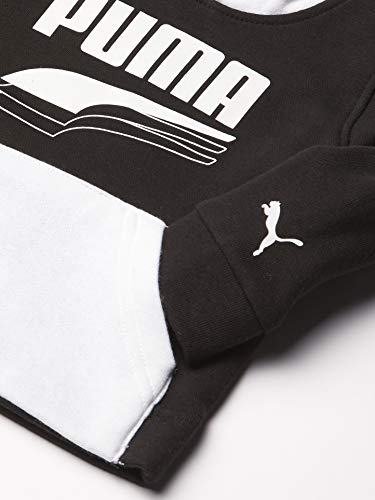 PUMA Boys' Pullover Hoodie & Jogger, Black/White, 3-6M